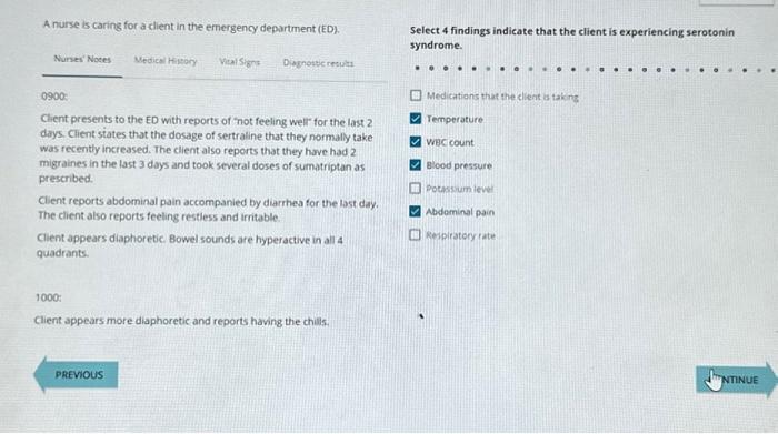 Solved A nurse is caring for a client in the emergency | Chegg.com