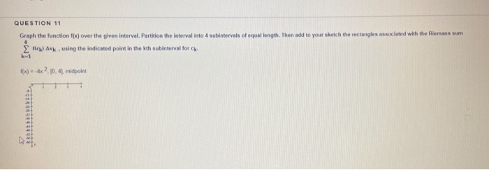 Solved QUESTION 11 Graph the function () over the given | Chegg.com