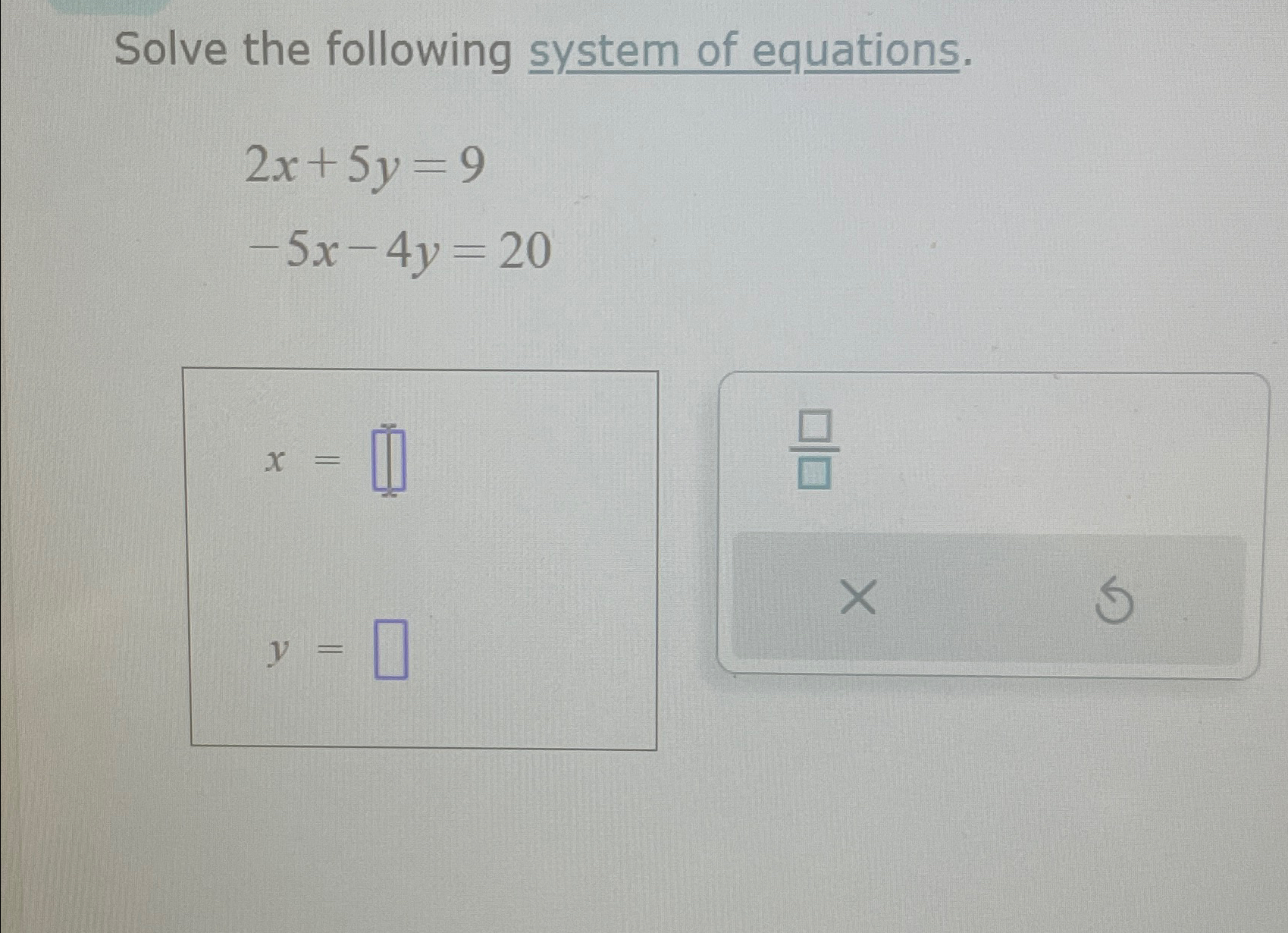 Solved Solve the following system of | Chegg.com