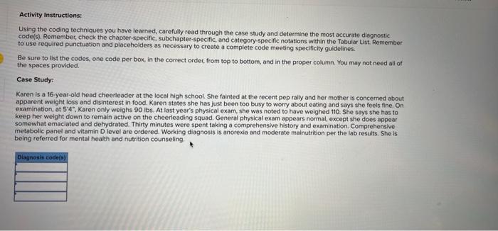 Solved Activity Instructions: Using the coding techniques | Chegg.com