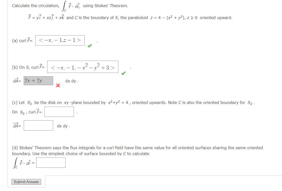 Solved Calculate the circulation, ∫C﻿vec(F)*dvec(r), ﻿using | Chegg.com