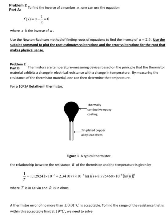 Solved Matlab Work This Problem 2 Part A And B Need To Be