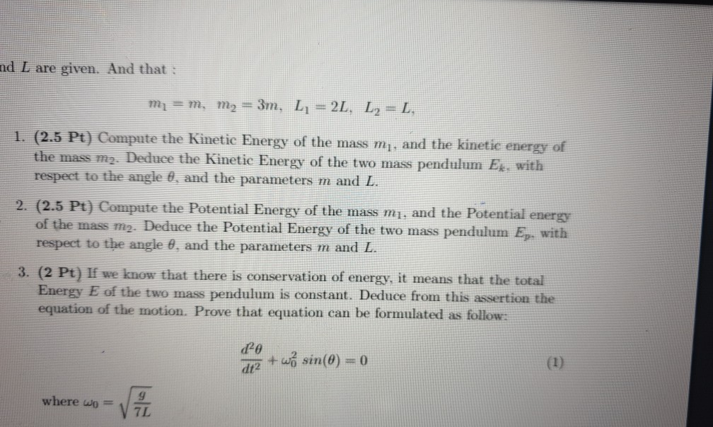 Solved 2/1 m1g m2g The figure above is a schematic of a | Chegg.com