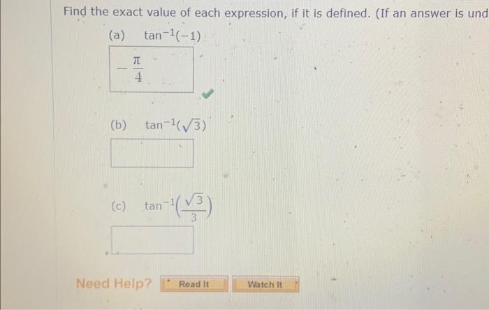 Solved Find the exact value of each expression, if it is | Chegg.com