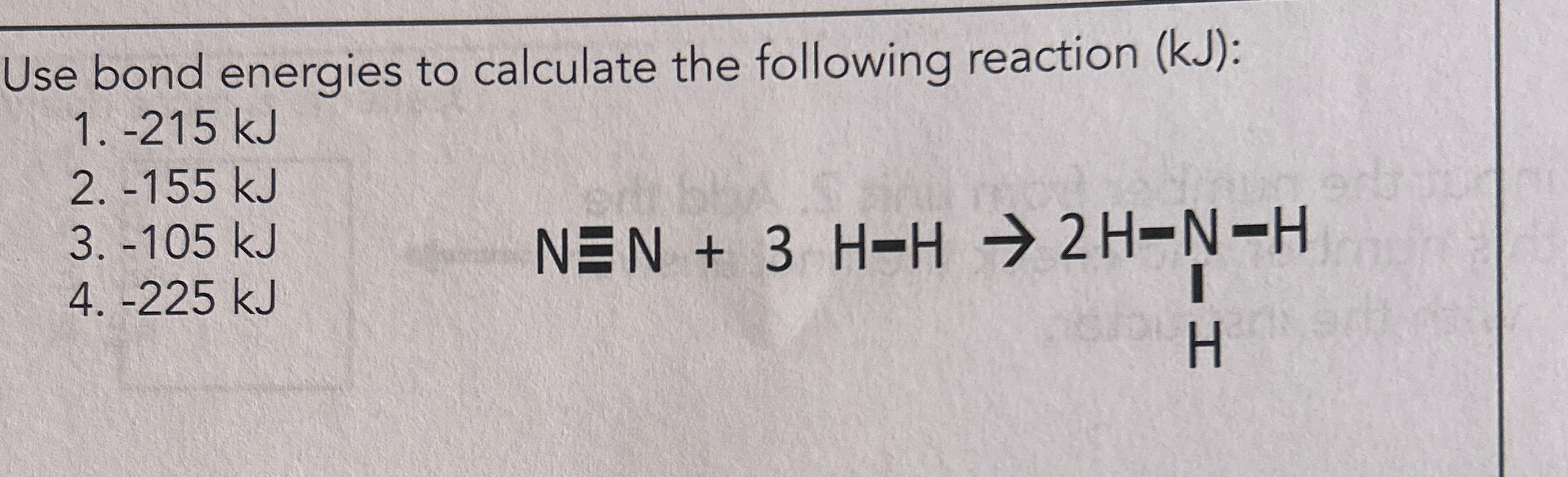 Solved Use bond energies to calculate the following reaction | Chegg.com