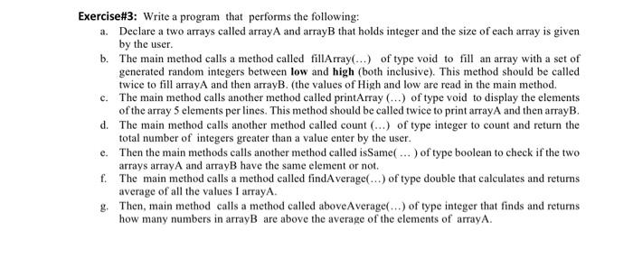 Solved Exercise 3 Write A Program That Performs The Chegg