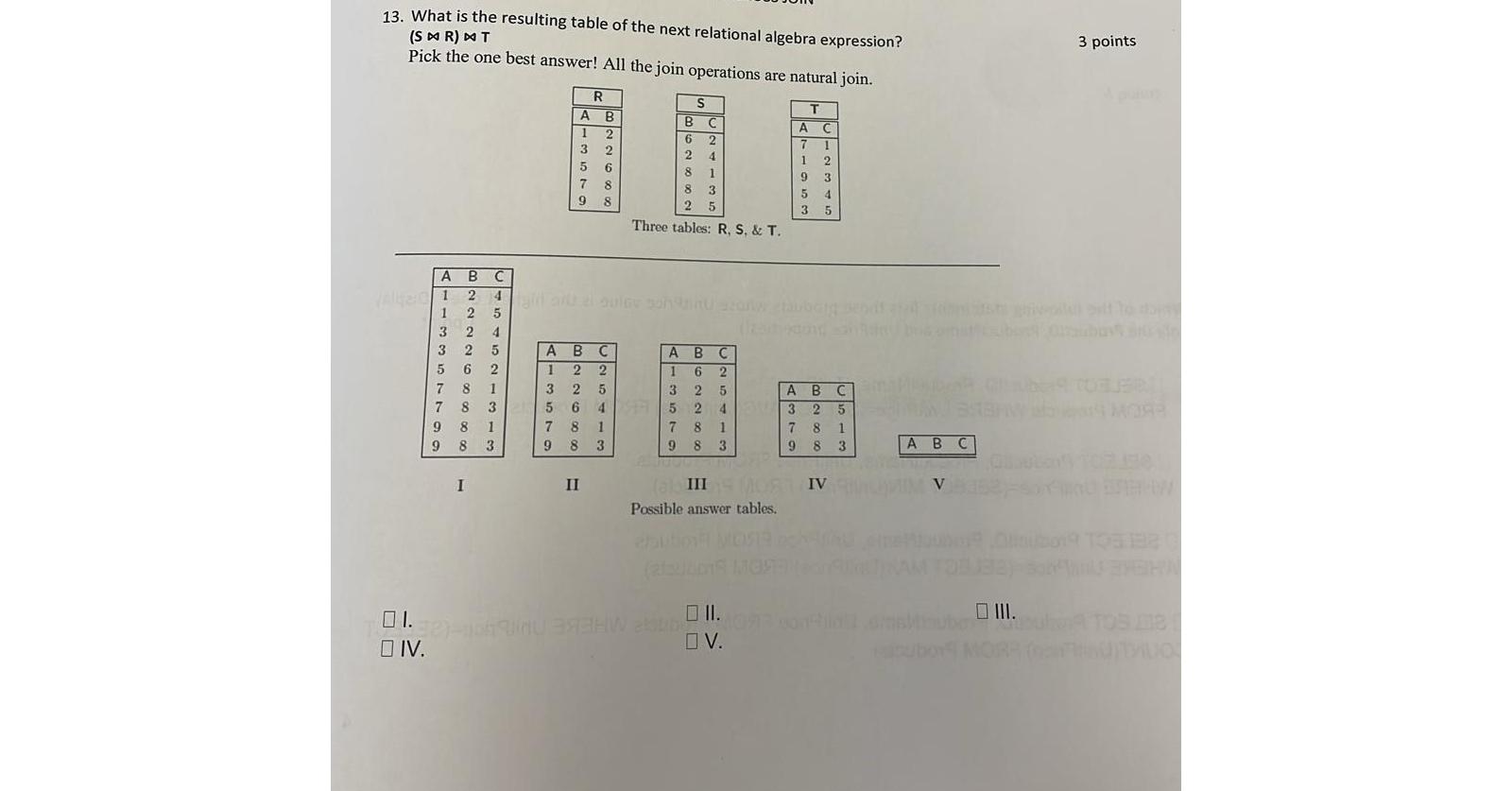 Solved What is the resulting table of the next relational | Chegg.com