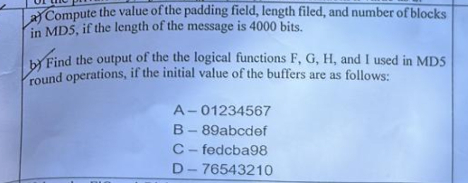 Solved Compute the value of the padding field, length filed, | Chegg.com