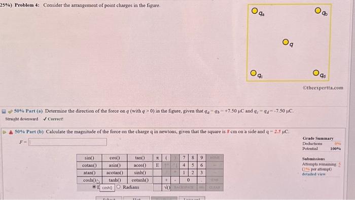 Solved 25\%) Problem 4: Consider the arrangement of point | Chegg.com Solved 25\%) Problem 4: Consider the arrangement of point | Chegg.com