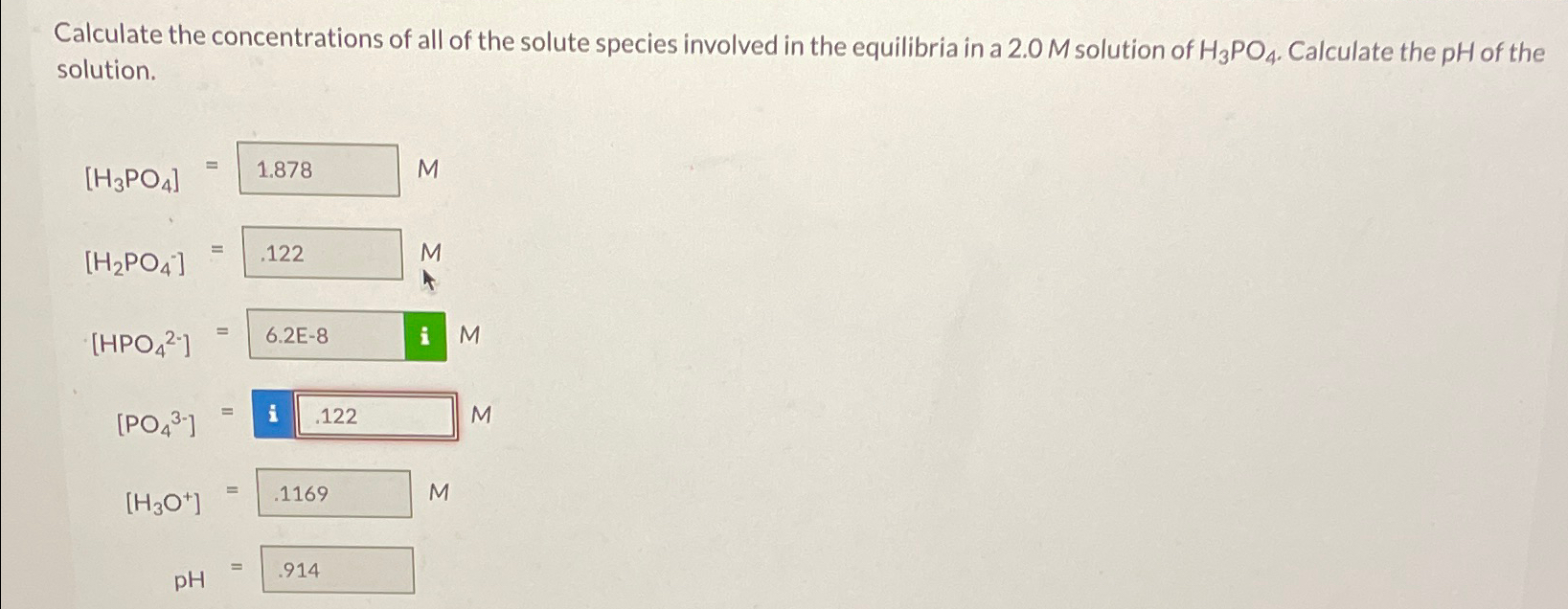 Solved Calculate the concentrations of all of the solute | Chegg.com