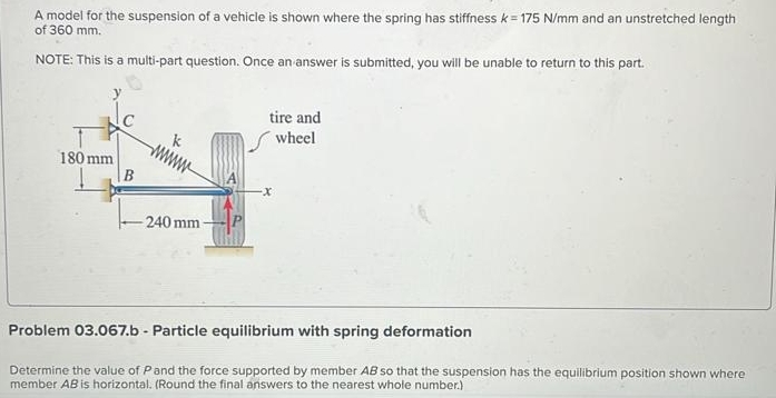 Solved tion7 - ﻿Particle equilibrium with spring deformation | Chegg.com