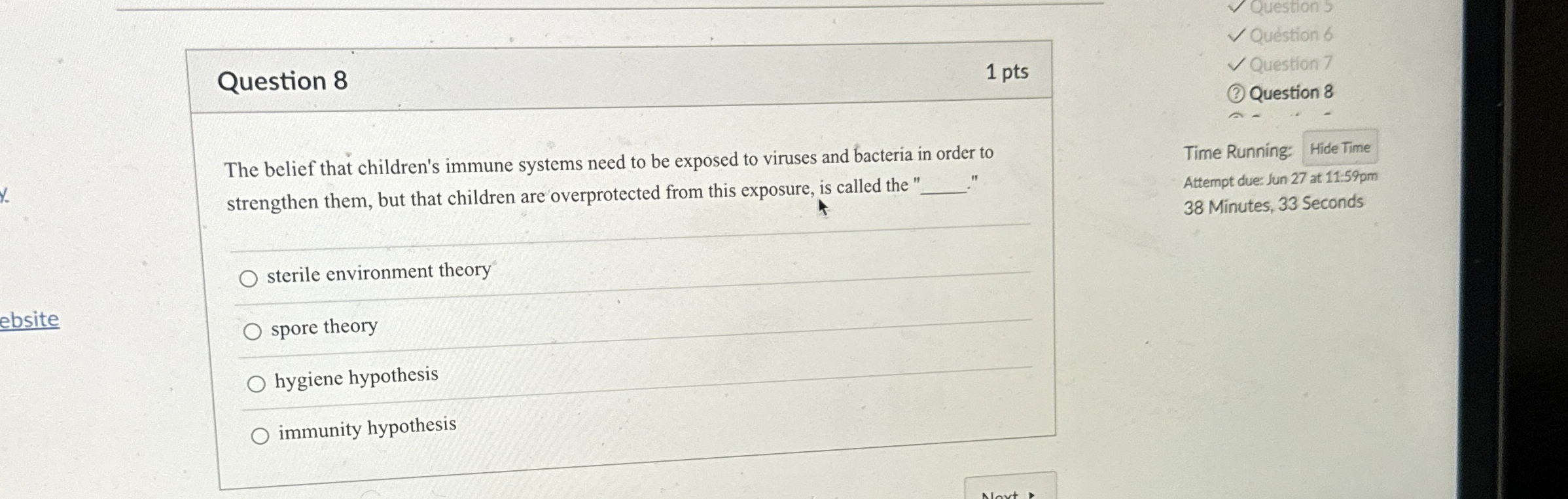 Solved Question 81 ﻿ptsThe belief that children's immune | Chegg.com