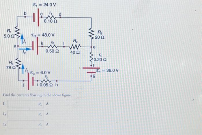 Solved Find the currents flowing in the above higure. | Chegg.com