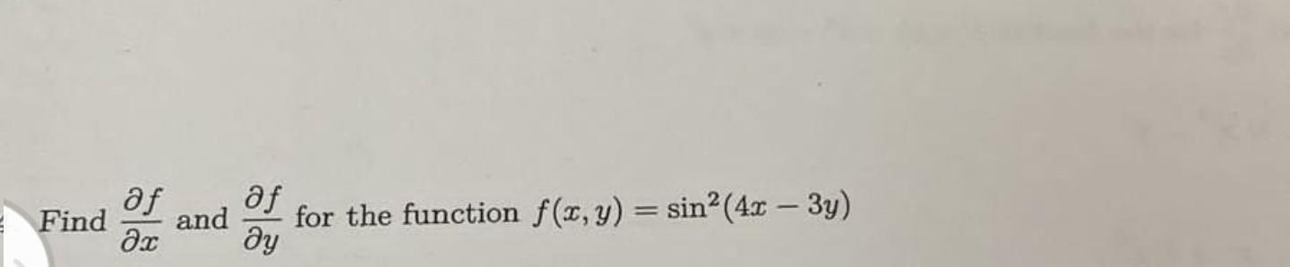 Solved Find ∂x∂f and ∂y∂f for the function | Chegg.com