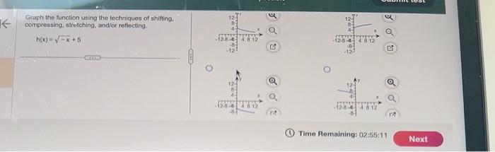 Solved compressing, stretching, andior refeccting. h(x)=−x+5 | Chegg.com