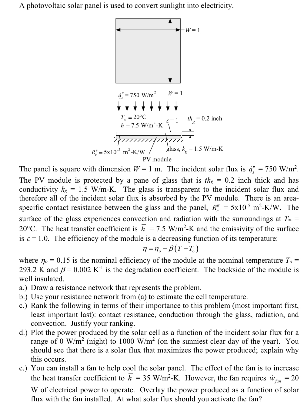 Solved A photovoltaic solar panel is used to convert | Chegg.com
