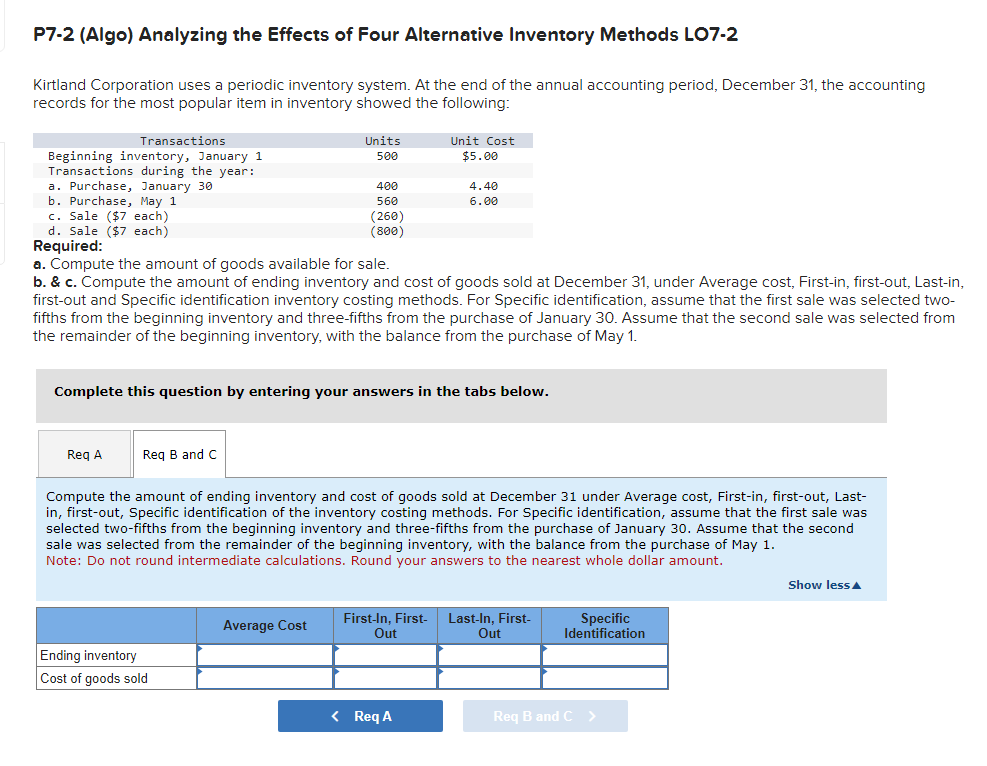 Solved P7-2 (Algo) ﻿Analyzing the Effects of Four | Chegg.com