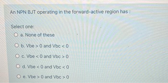 Solved An NPN BJT operating in the forward-active region has | Chegg.com
