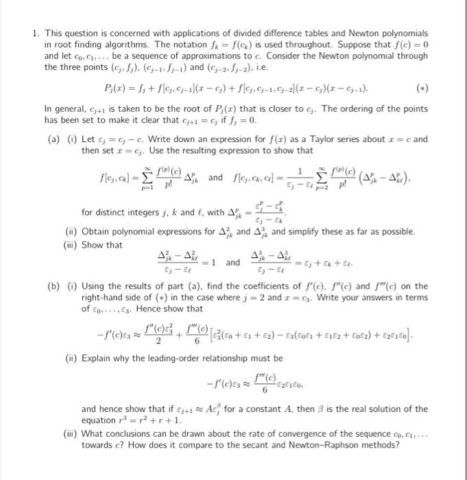 Solved 1. This question is concerned with applications of | Chegg.com