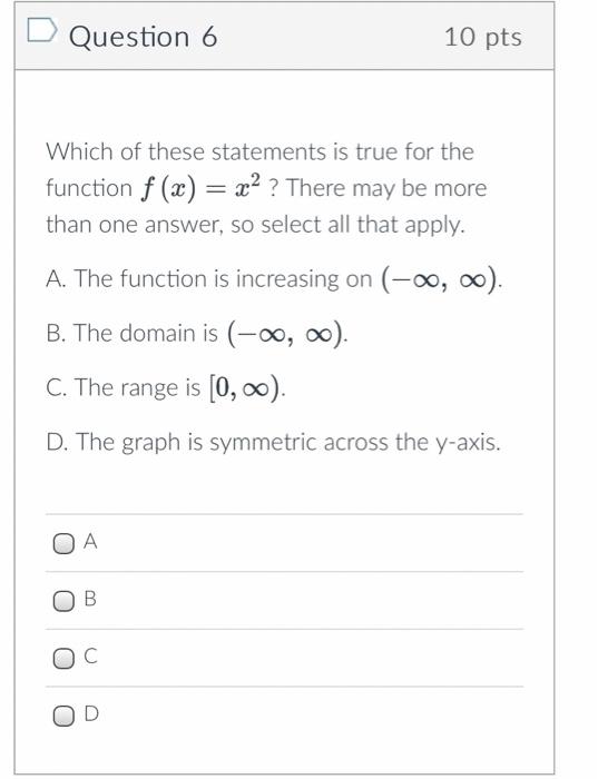 Solved Question 6 10 pts Which of these statements is true | Chegg.com Solved Question 6 10 pts Which of these statements is true | Chegg.com