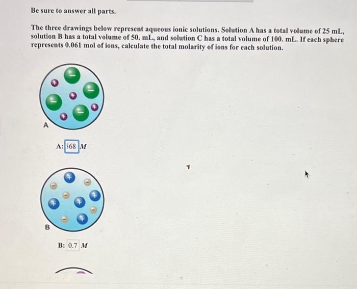 Solved Be sure to answer all parts. The three drawings below | Chegg.com