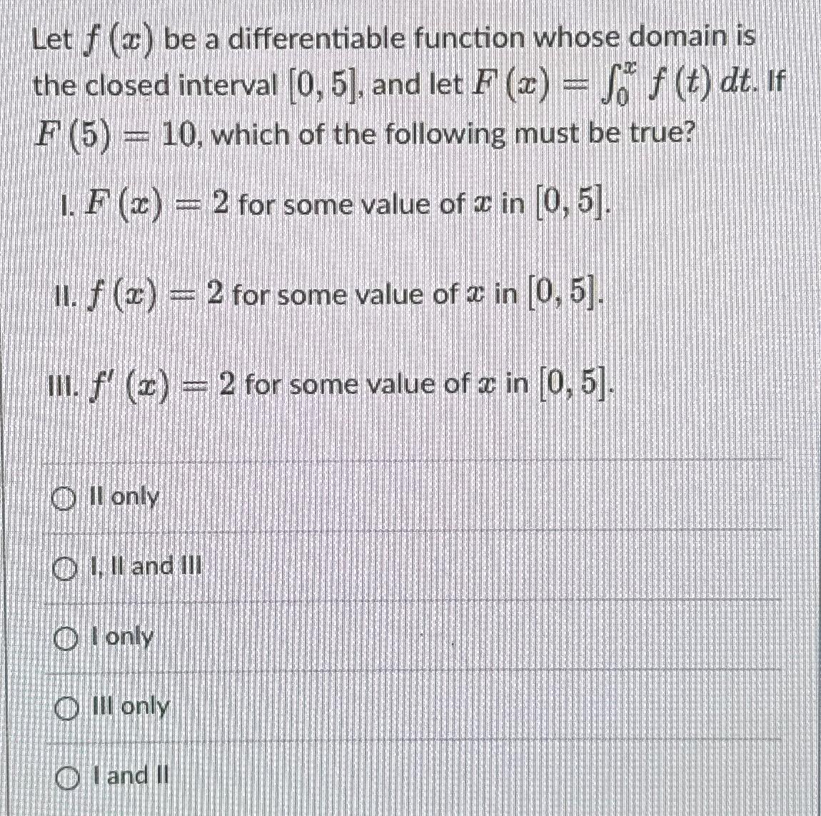 Solved Let f(x) ﻿be a differentiable function whose domain | Chegg.com