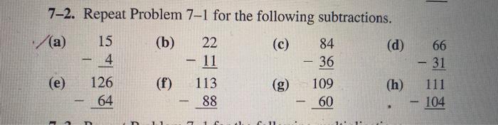 Solved 66 7-2. Repeat Problem 7-1 for the following | Chegg.com