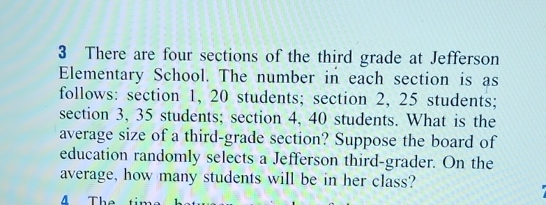 3 ﻿There are four sections of the third grade at | Chegg.com