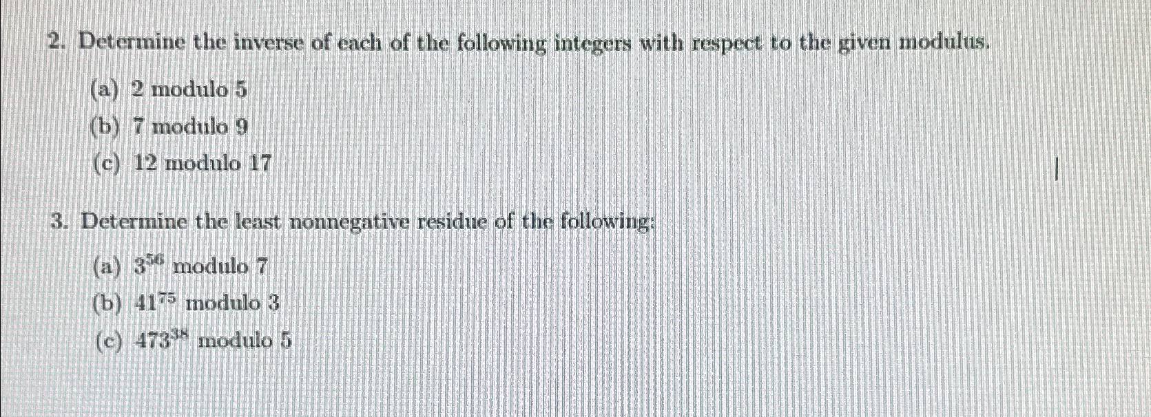 Solved HELP WITH 2 ﻿and 3. ﻿Thajks!!!!Determine the inverse | Chegg.com