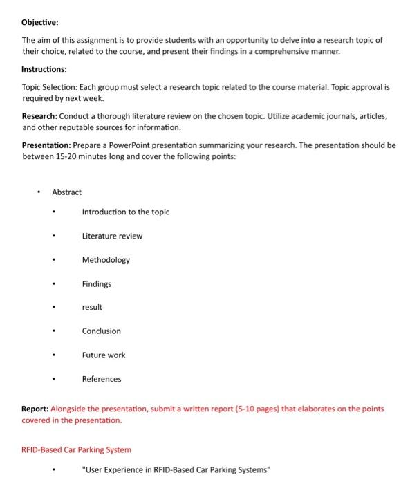 Objective: The aim of this assignment is to provide | Chegg.com