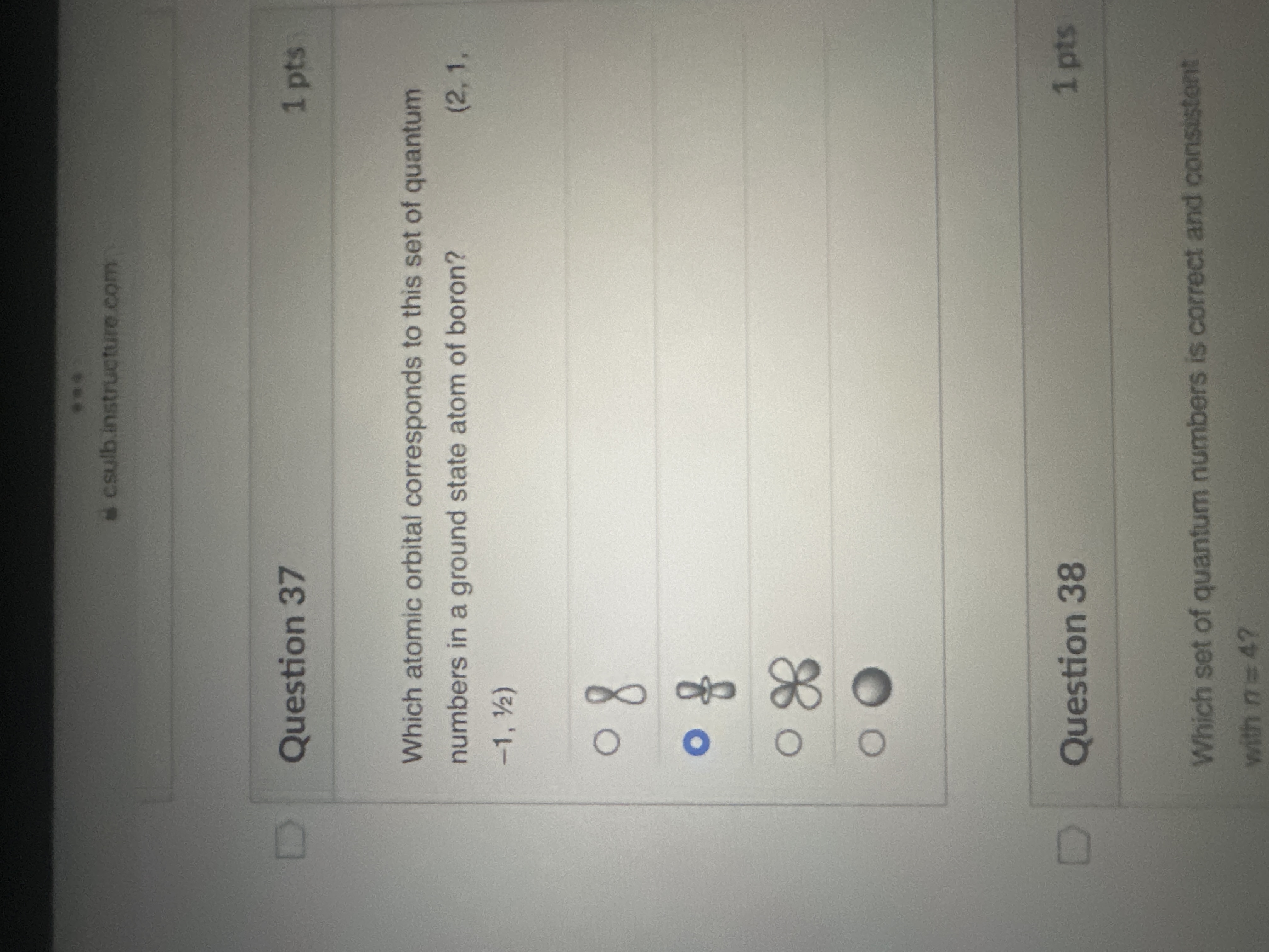 Solved Question 37Which atomic orbital corresponds to ﻿this | Chegg.com