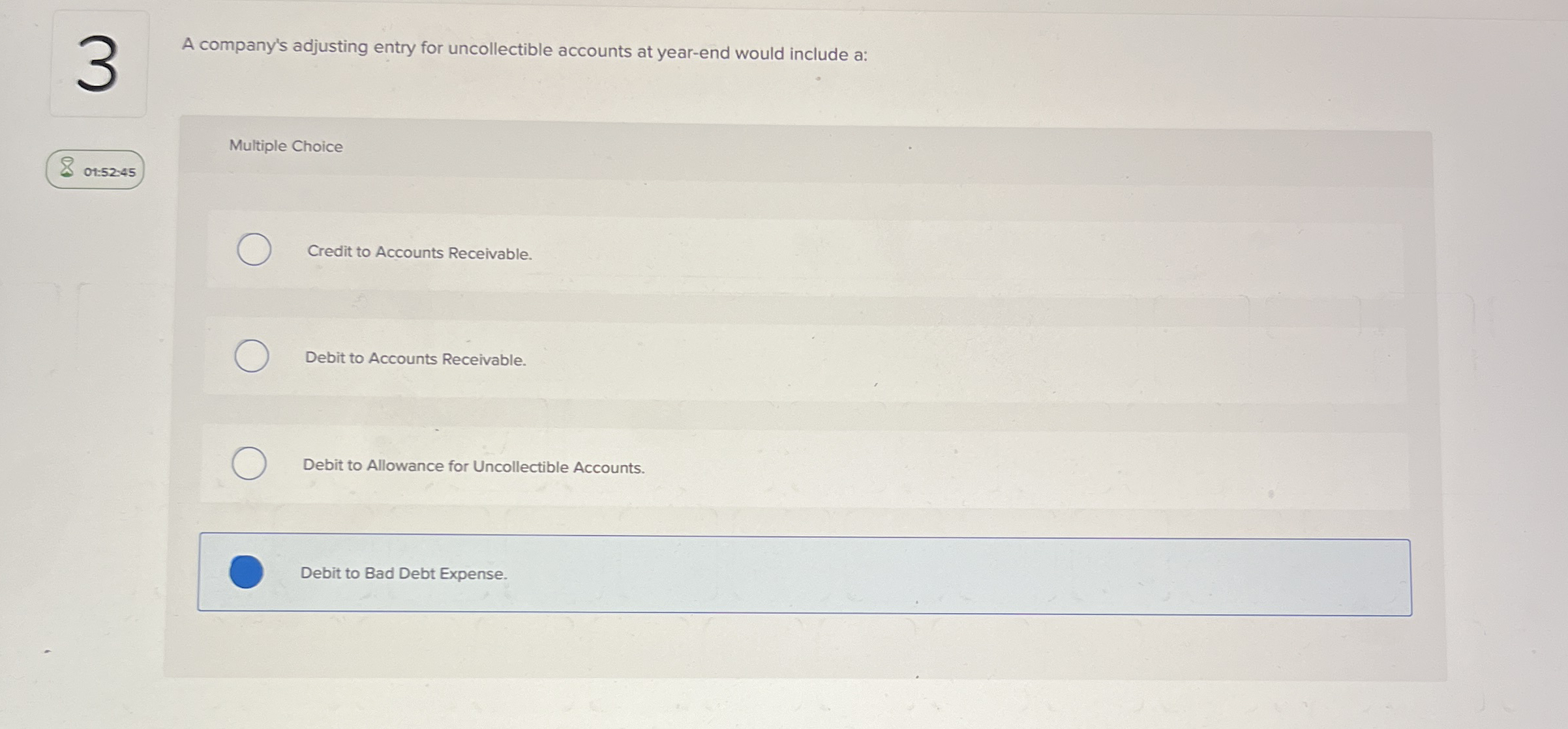 Solved 3A company's adjusting entry for uncollectible | Chegg.com