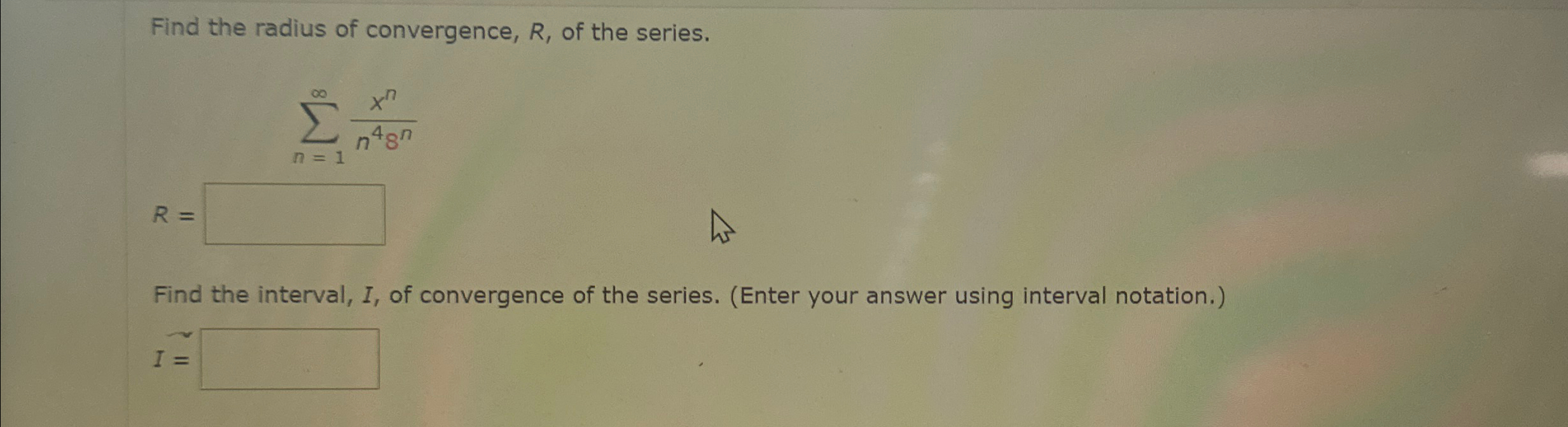 Solved Find the radius of convergence, R, ﻿of the | Chegg.com