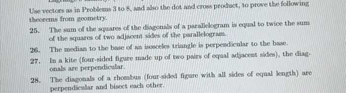 Solved use vector to prove the following theorems from | Chegg.com