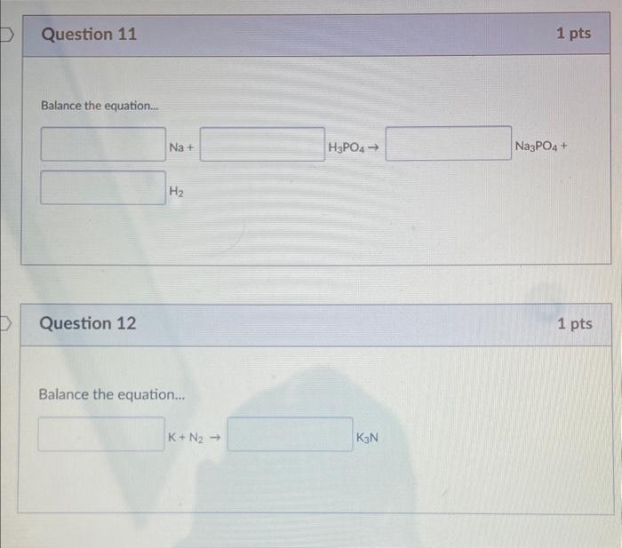Solved Balance the equation... Na+H2 H3PO4→ Na3PO4+ Question | Chegg.com