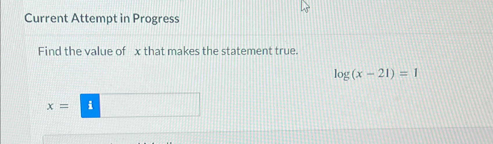 Solved Current Attempt in ProgressFind the value of x ﻿that | Chegg.com