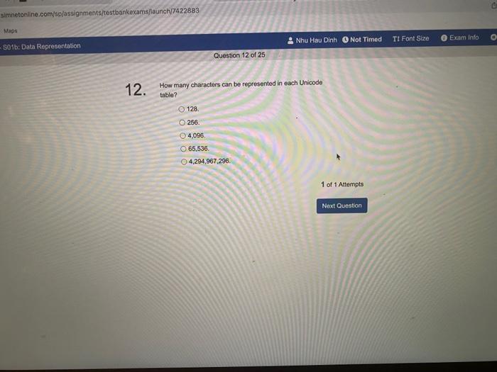 12 How many characters can be represented in each | Chegg.com
