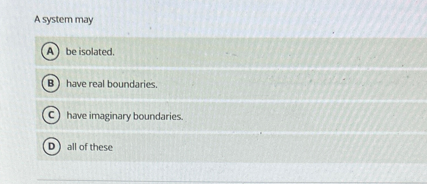 Solved A system maybe isolated.have real boundaries.have | Chegg.com