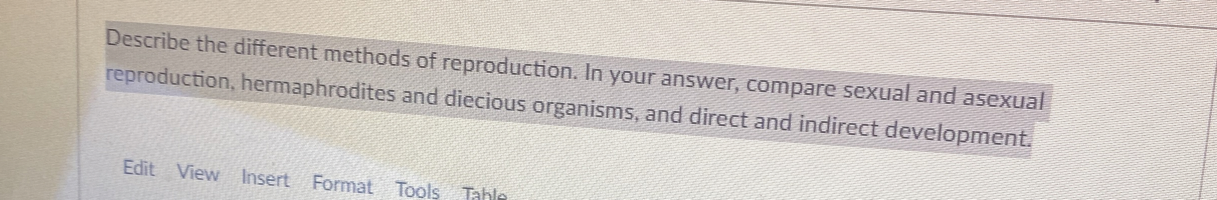 Solved Describe the different methods of reproduction. In | Chegg.com