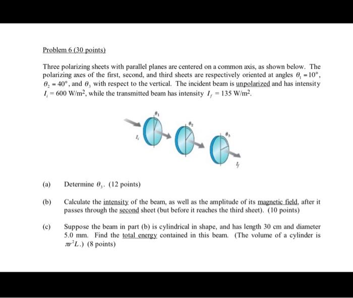 Solved Three polarizing sheets with parallel planes are | Chegg.com
