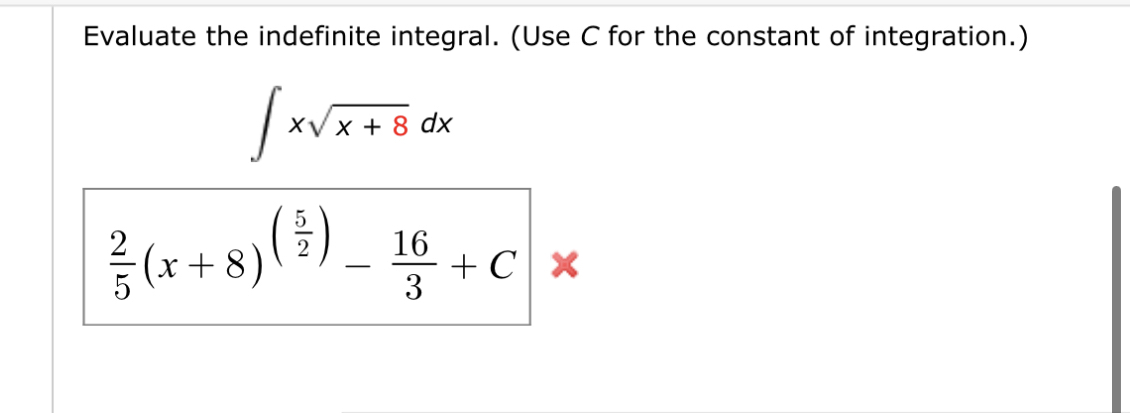 Solved Evaluate the indefinite integral. (Use C ﻿for the | Chegg.com