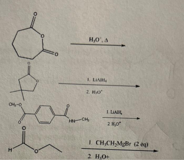 Solved H3O+,Δ 2.H3O+ 1. LiAlH4 | Chegg.com