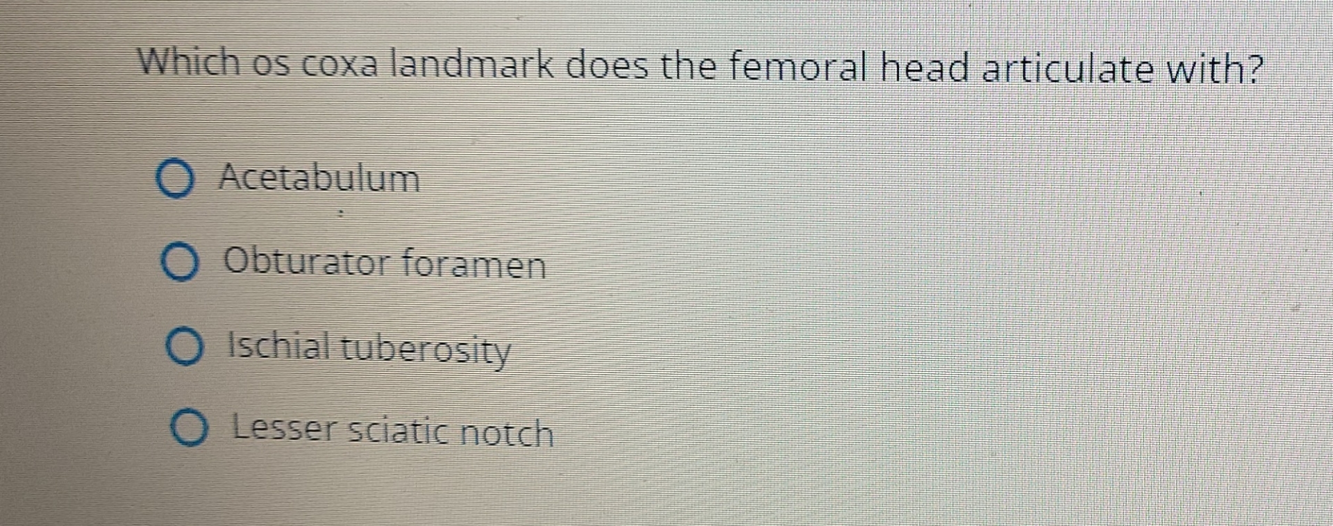 Which os coxa landmark does the femoral head | Chegg.com