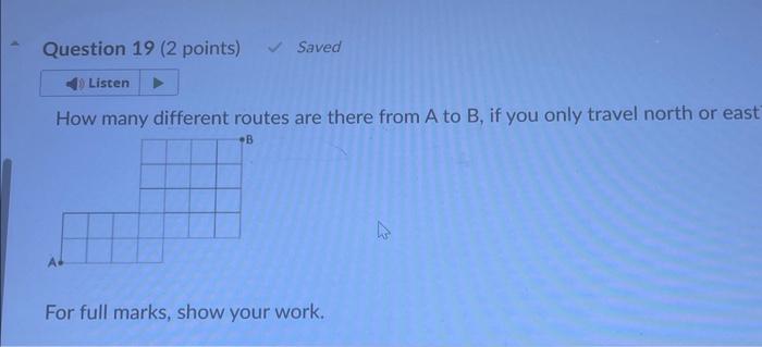Solved How many different routes are there from A to B, if | Chegg.com