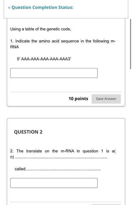 Solved Using a table of the genetic code, 1. Indicate the | Chegg.com