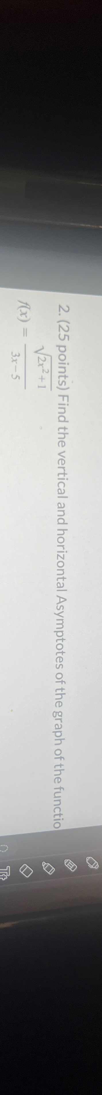 Solved (25 ﻿points) ﻿Find the vertical and horizontal | Chegg.com