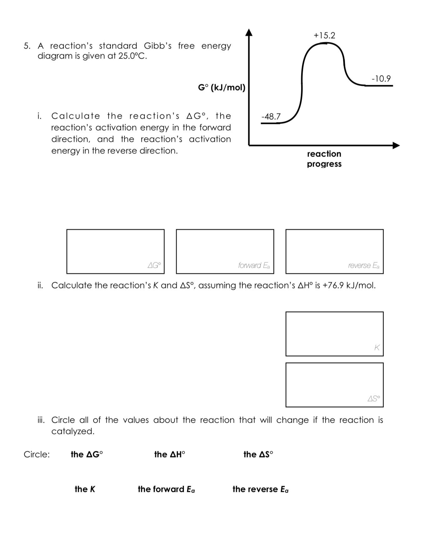 Solved A reaction's standard Gibb's free energy diagram is | Chegg.com
