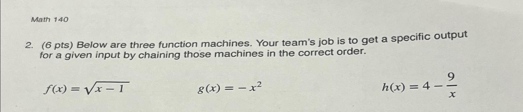 Solved Math 1402. (6 ﻿pts) ﻿Below are three function | Chegg.com