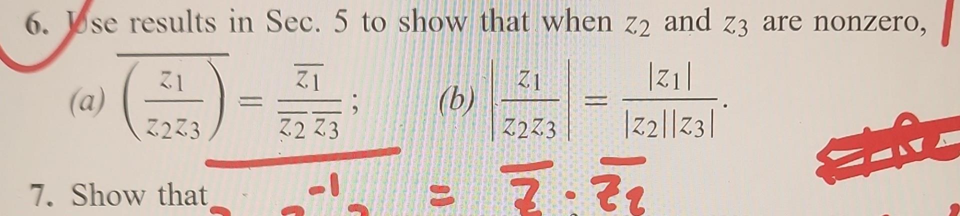 Solved 6. Yse results in Sec. 5 to show that when z2 and z3 | Chegg.com