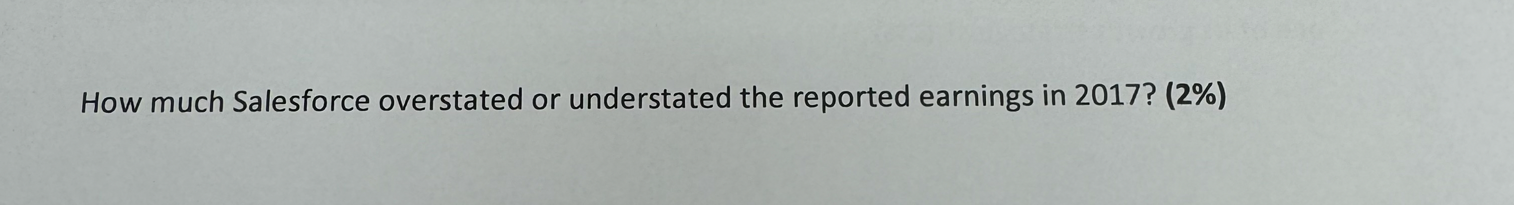 Solved How much Salesforce overstated or understated the | Chegg.com